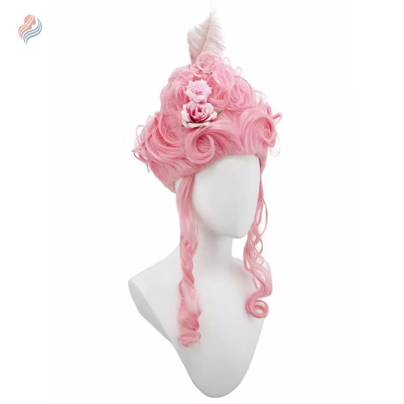 Pink Fluffy High-top Queen Cosplay Wig 26 Inch, Curly Synthetic Wig ...
