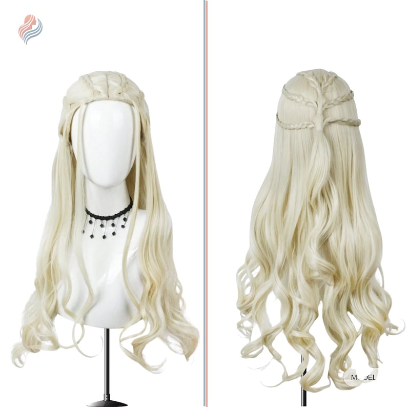 30 Inch Long Wavy Synthetic Dragon Mother Wig, Gold Body Wave Extra ...