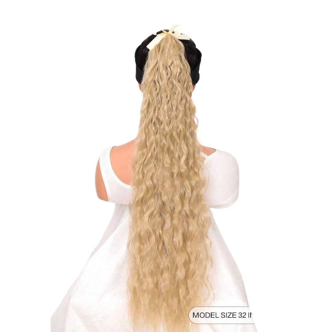 Extra Long Curly Ponytail Extension, Clip-in Curly Ponytail Extensions ...