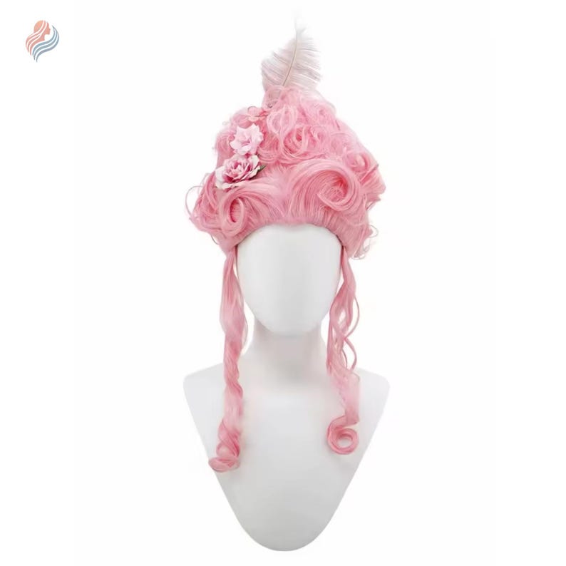 Pink Fluffy High-top Queen Cosplay Wig 26 Inch, Curly Synthetic Wig ...