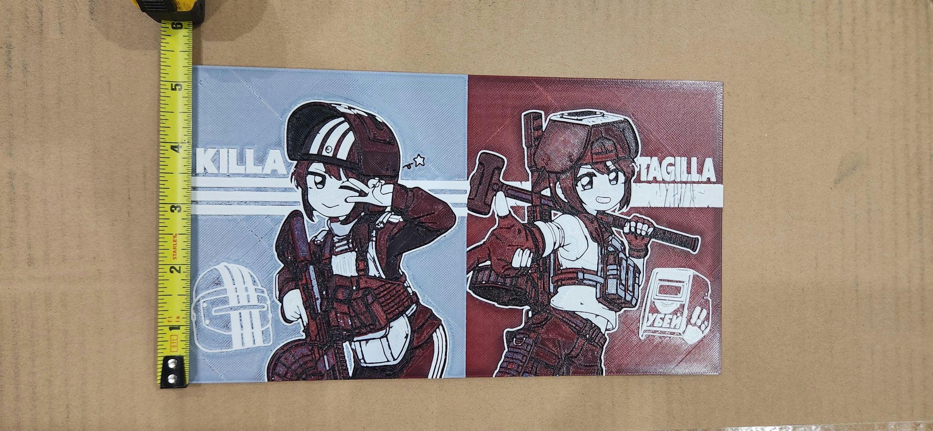 Killa & Tagilla Anime Poster – 3D Printed Full Color Tarkov Gamer Wall ...