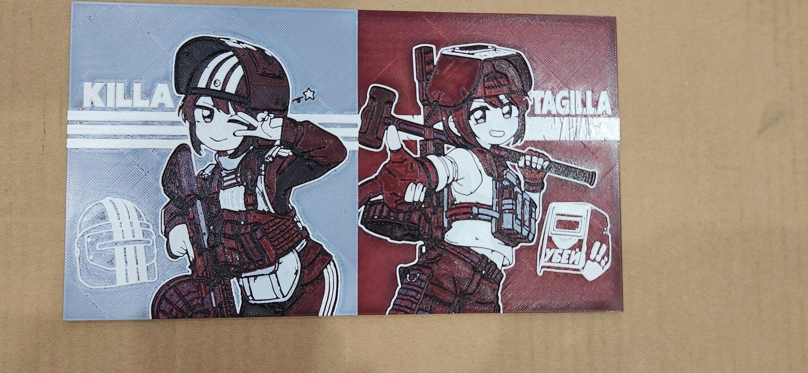 Killa & Tagilla Anime Poster – 3D Printed Full Color Tarkov Gamer Wall ...