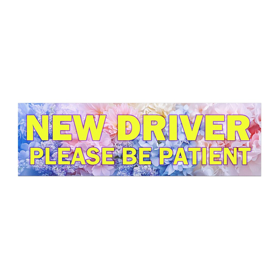Floral New Driver Car Magnet, Elegant Safety Sign for Beginner Drivers ...
