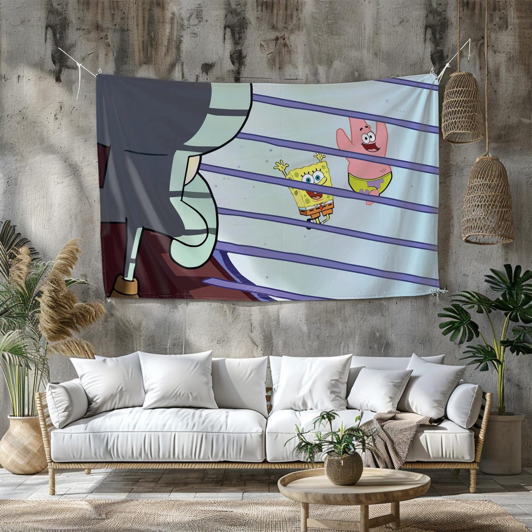 Funny Spongebob Meme Flag Tapestry Wall Hanging Flags for College Dorms ...