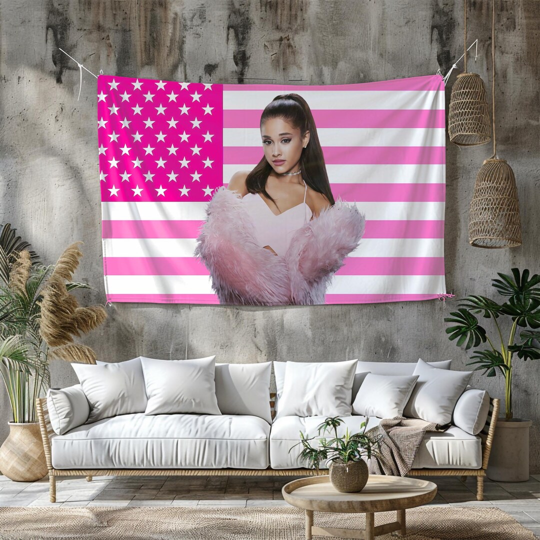 Pink USA Ariana Music Singer Flag - Wall Tapestries for College Dorm ...