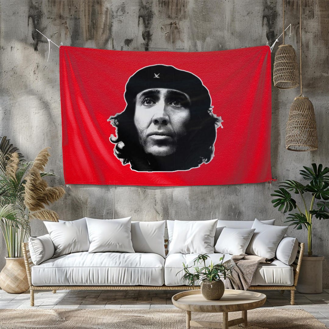 Funny Che Cage Meme Flag. 3x5 Meme Tapestry Flag for College Dorm Room ...
