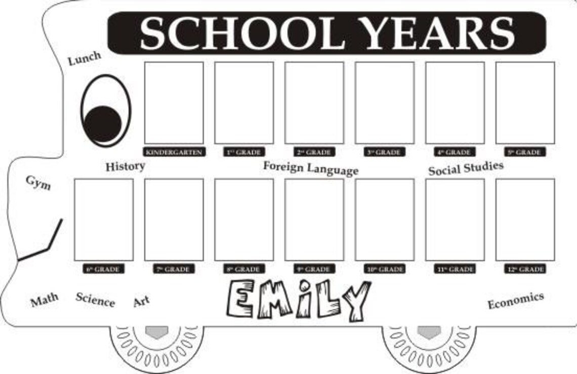 Personalized School Bus Photo Frame for Grades K-12 - Etsy
