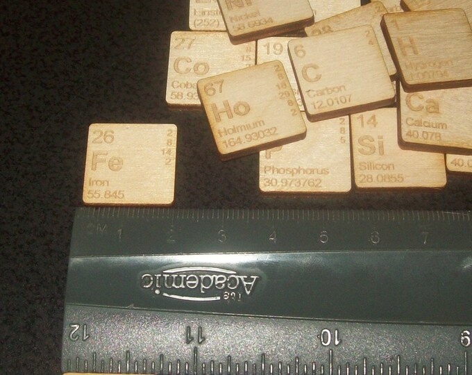 10 Periodic Table Element Scrabble Size Wood Laser Engraved Precision ...