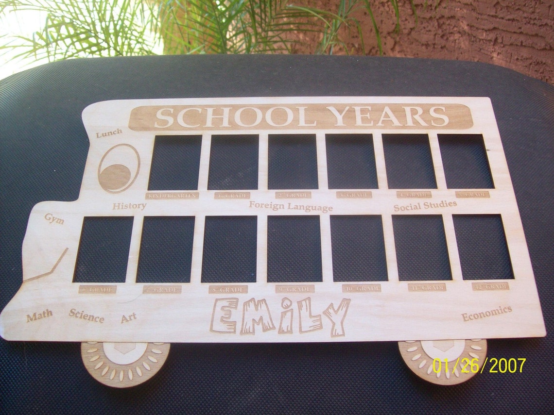 Personalized School Bus Photo Frame for Grades K-12 - Etsy