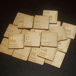 10 Periodic Table Element Scrabble Size Wood Laser Engraved - Etsy
