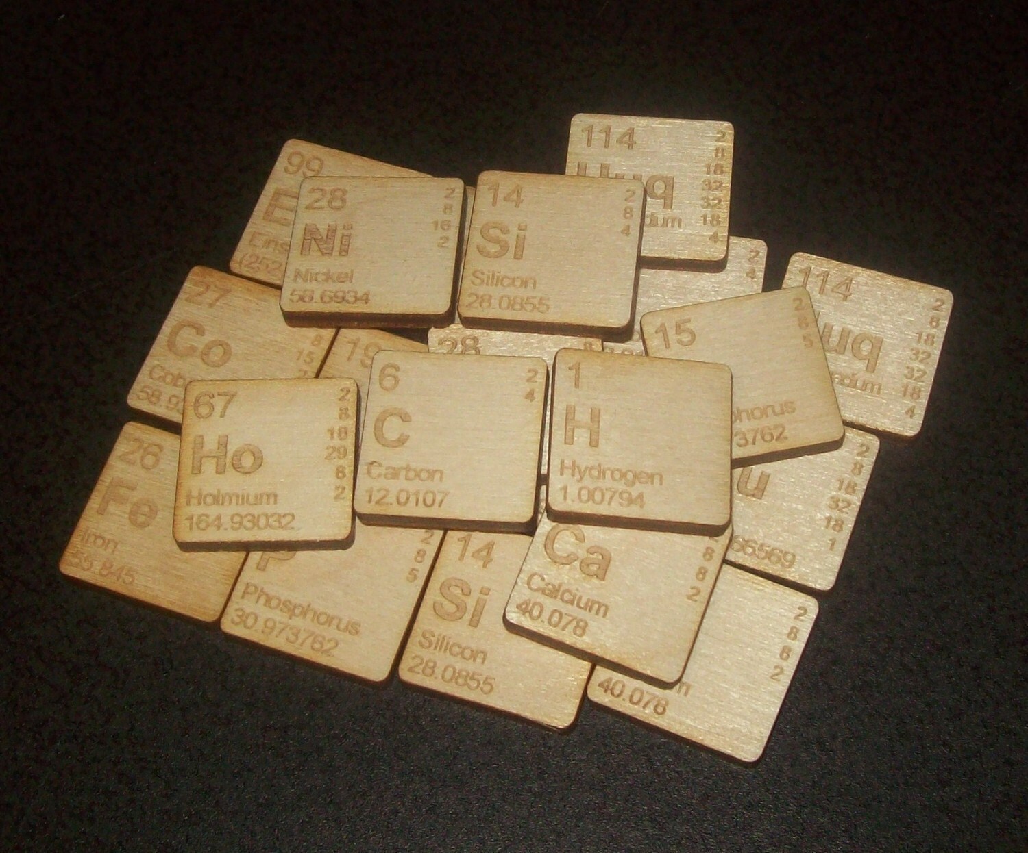 10 Periodic Table Element Scrabble Size Wood Laser Engraved - Etsy