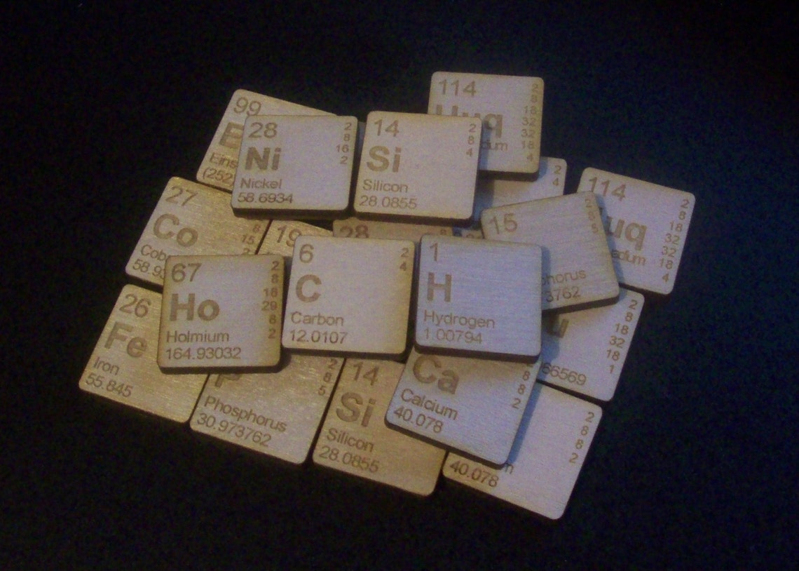 10 Periodic Table Element Scrabble Size Wood Laser Engraved - Etsy
