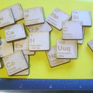 10 Periodic Table Element Scrabble Size Wood Laser Engraved - Etsy