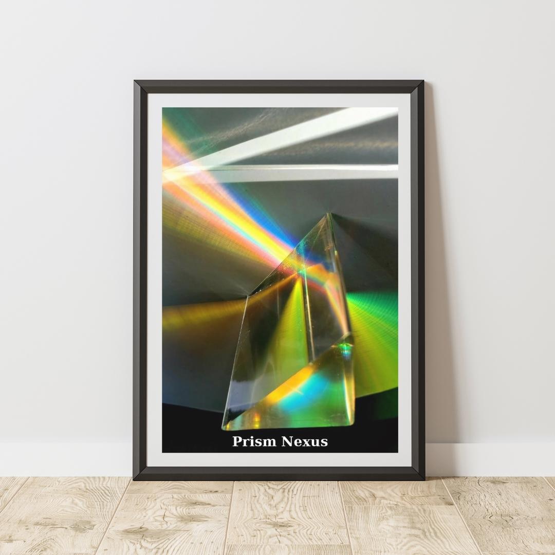 Prism Nexus - Kinetic Prism Light Art Print | Abstract Rainbow Wall Art ...