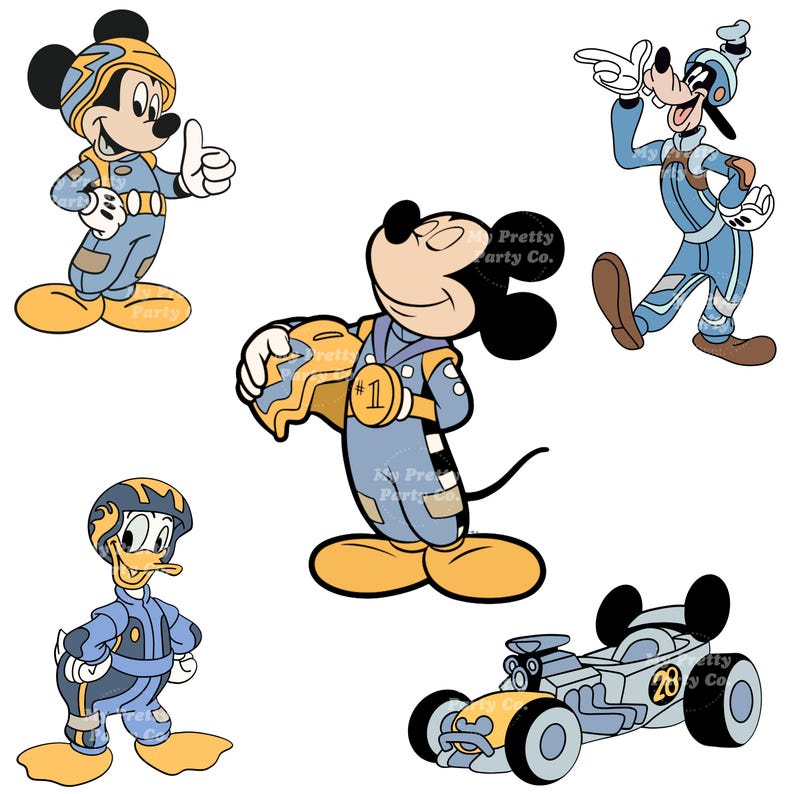 Vintage Blue Mickey Roadster Racer Image (instant Download) - Etsy