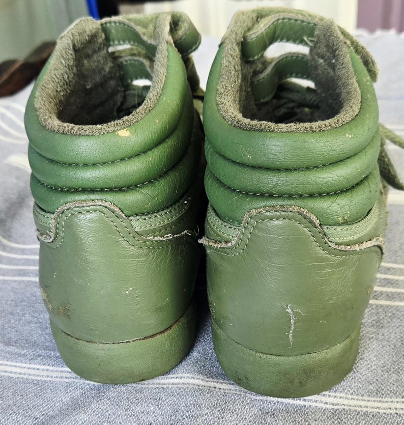 Iconic 1980s Reebok Women Freestyle High Top Sneakers in Army Green - Etsy