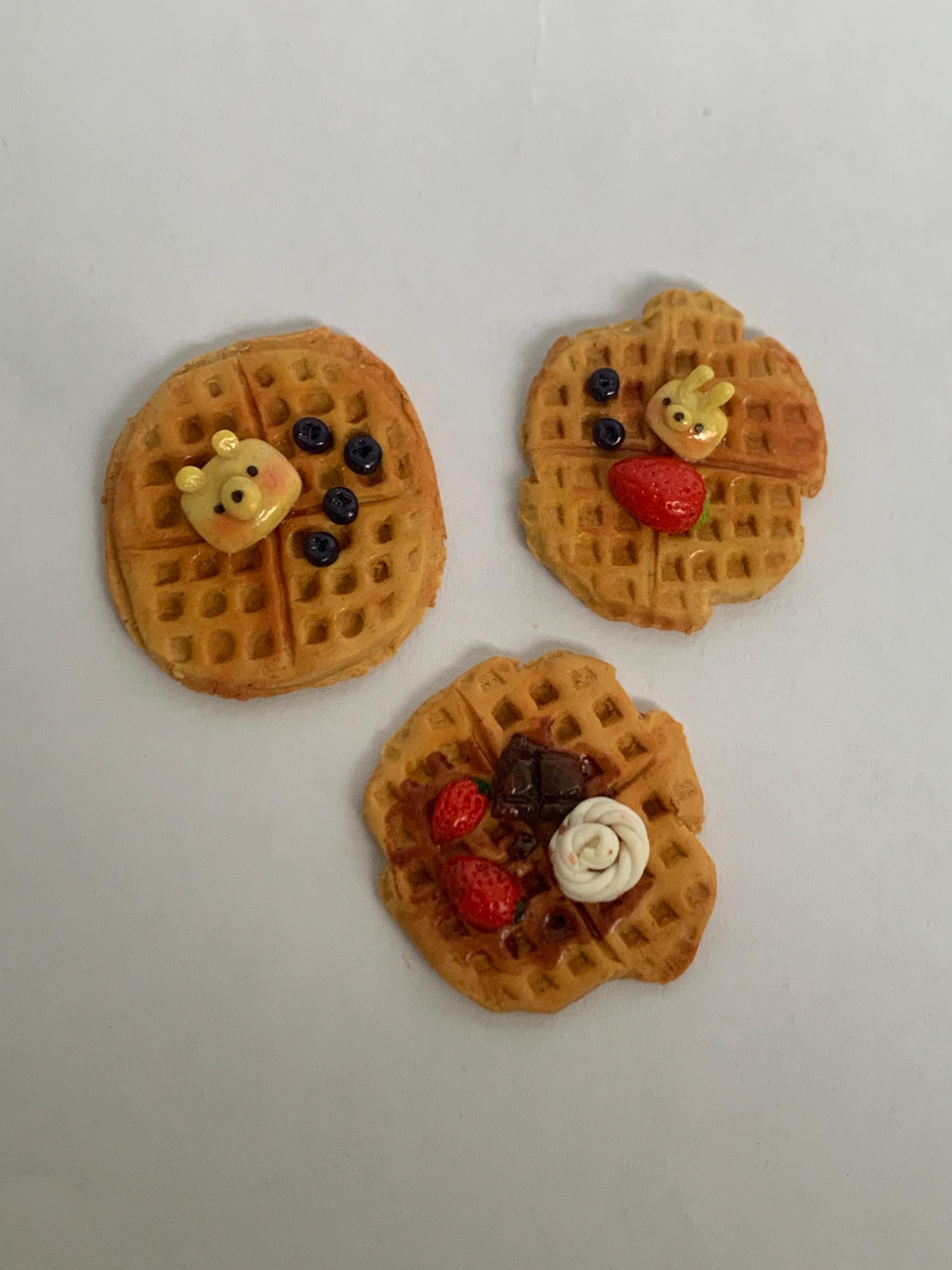 Miniature Waffles With Cute Toppings-accessories - Etsy