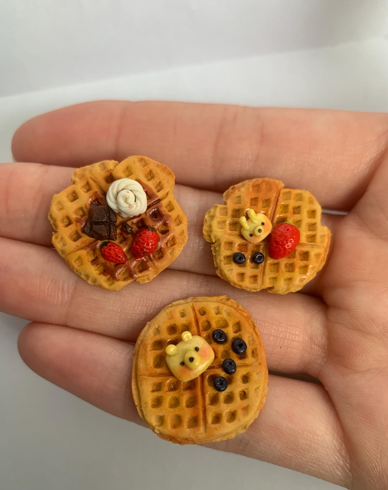 Miniature Waffles With Cute Toppings-accessories - Etsy