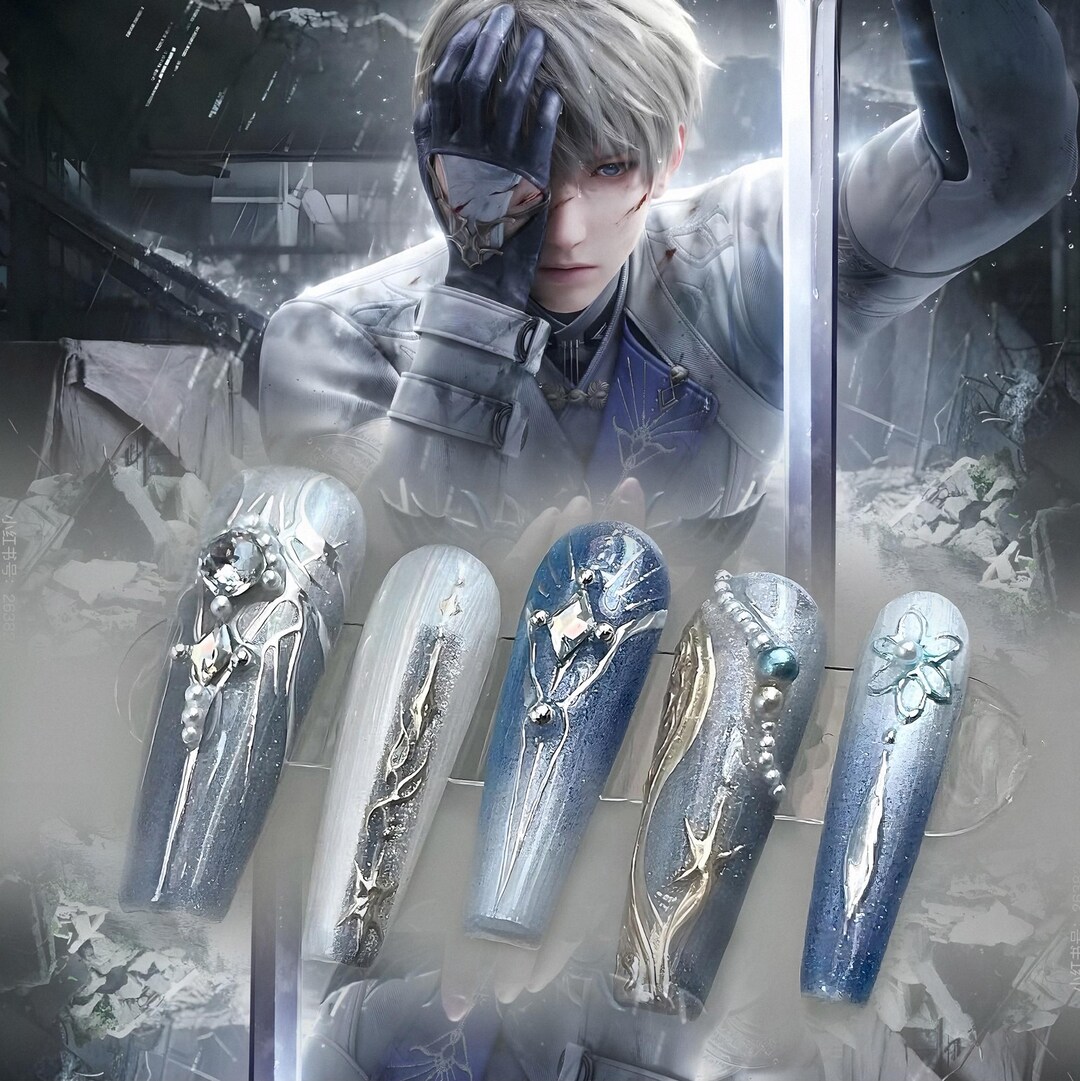 Nail Art From Love and Deepspace Sylus Light Hunting and Black Hunting ...