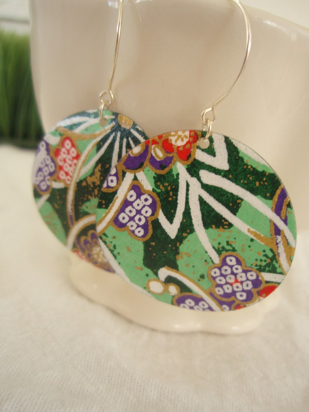 Emerald Green Origami Earrings - Etsy