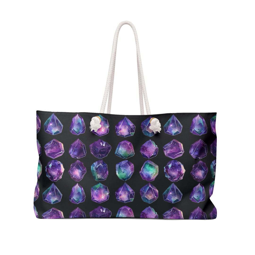 Vibrant Watercolor Crystals Hippie Shoulder Bag, Workout, Travel ...