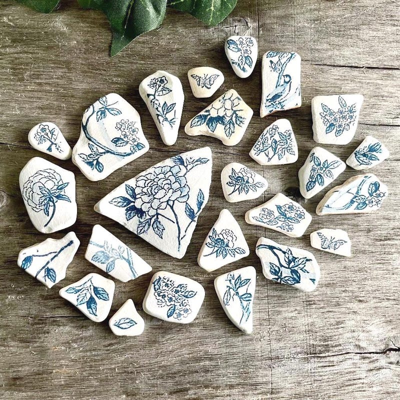Blue Surf Tumbled Pottery - Etsy