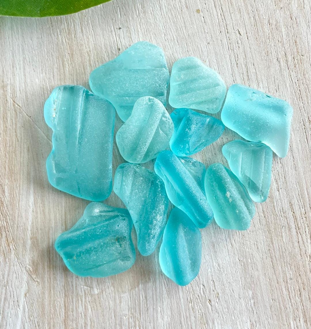 12pcs Genuine Surf Tumbled Smooth Sea Glass Beach Glass Aqua Marine ...