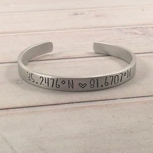 Custom Coordinate Bracelet - GPS Location - Coordinate Jewelry - Etsy