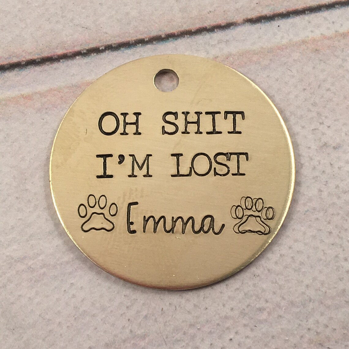 1.25 Inch "oh SH*T, I'm Lost" - Personalized Pet ID Tag - Your Dog or ...