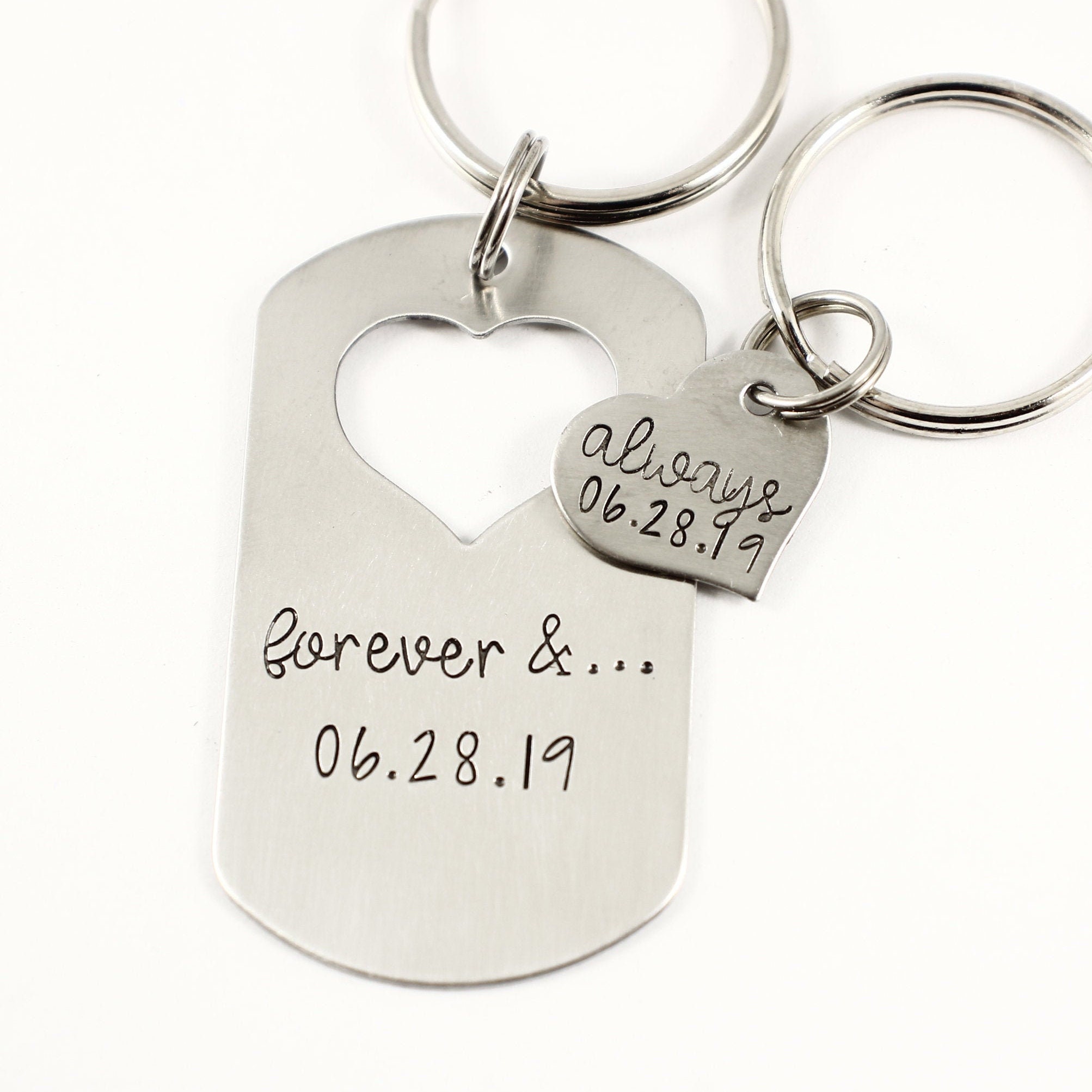 Forever and Always Dog Tag With Heart Cut Out & Heart Set - Available ...