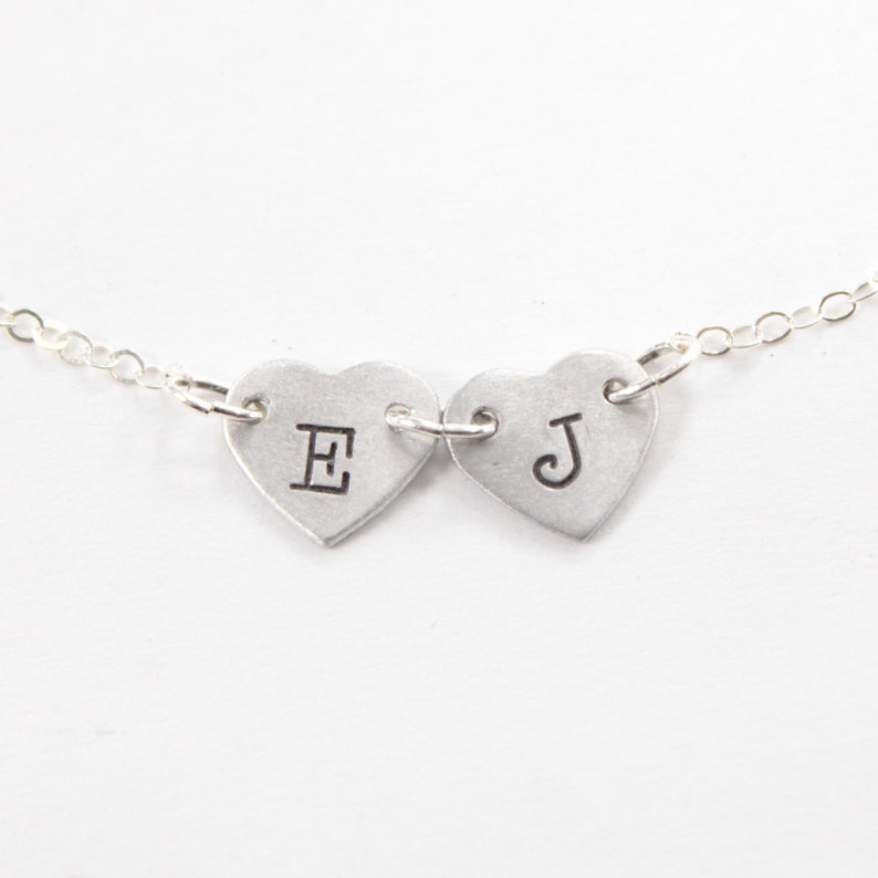 Heart Initial Necklace 1 to 4 Hearts With Initials - Etsy