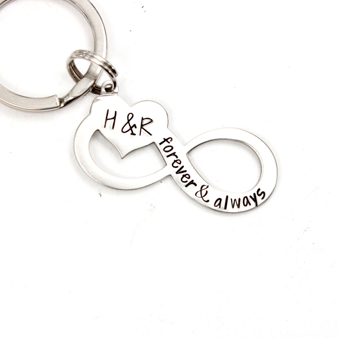 Forever and Always Infinity Keychain With Initials - Always and Forever ...