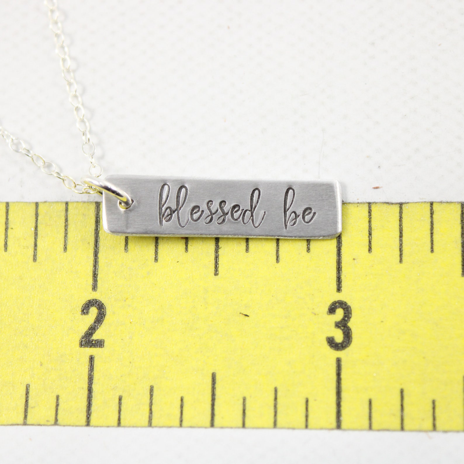 Blessed Be Hand Stamped Sterling Silver Charm Necklace - Layering ...