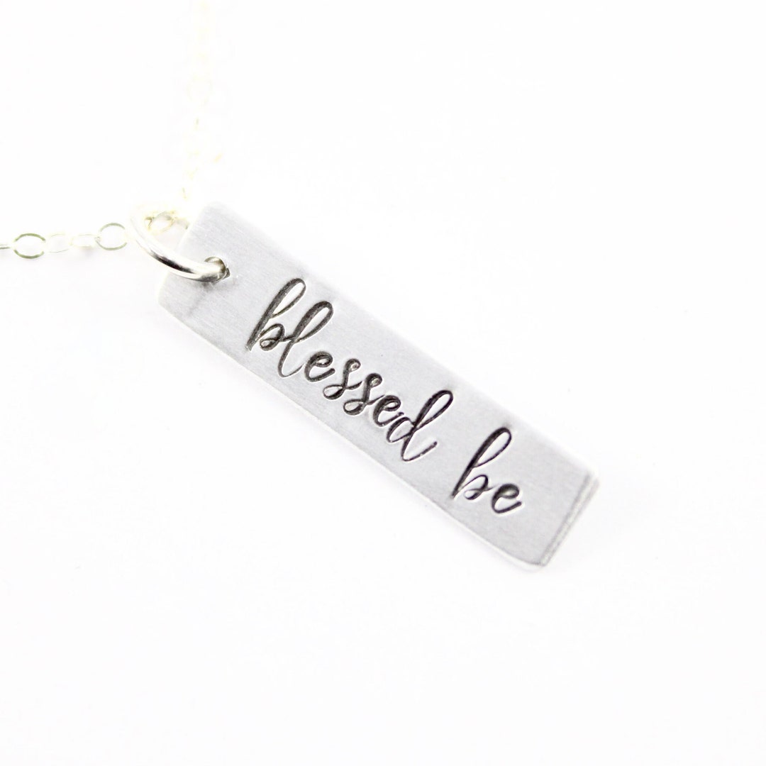 Blessed Be Hand Stamped Sterling Silver Charm Necklace - Layering ...