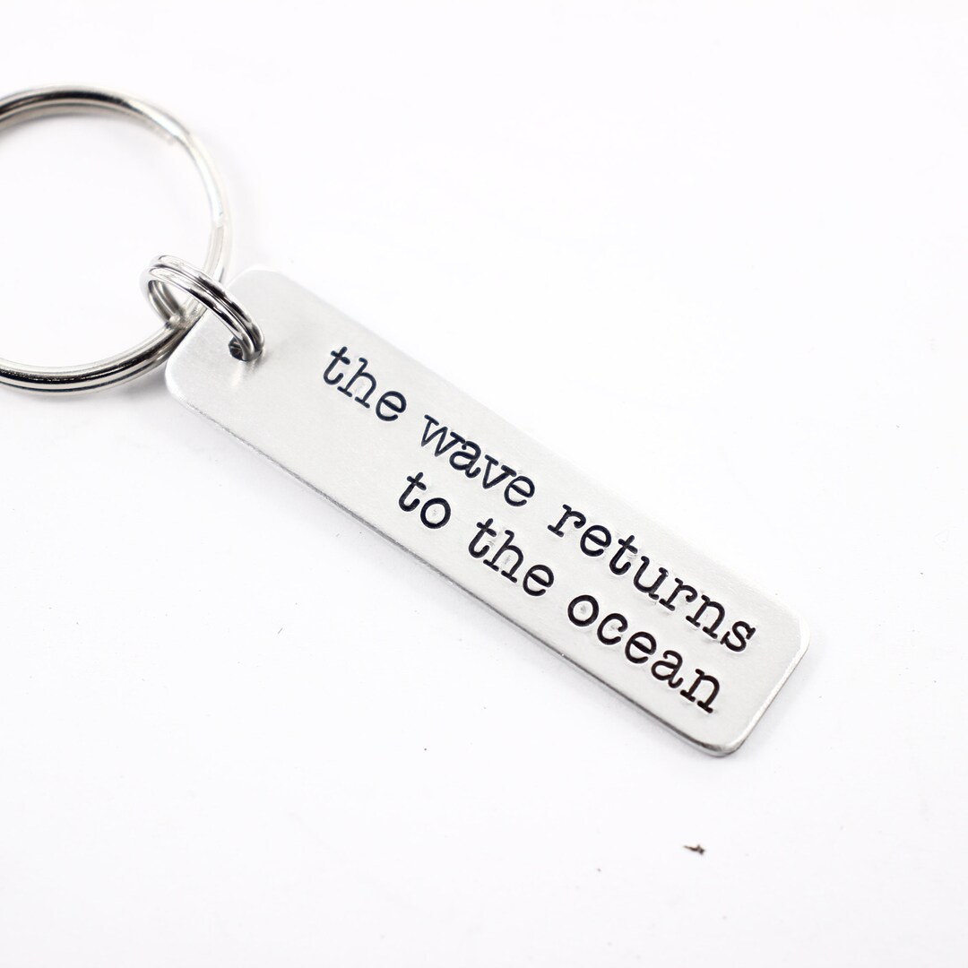 Custom, YOUR CHOICE of Text - Hand Stamped Keychain - Personalized ...