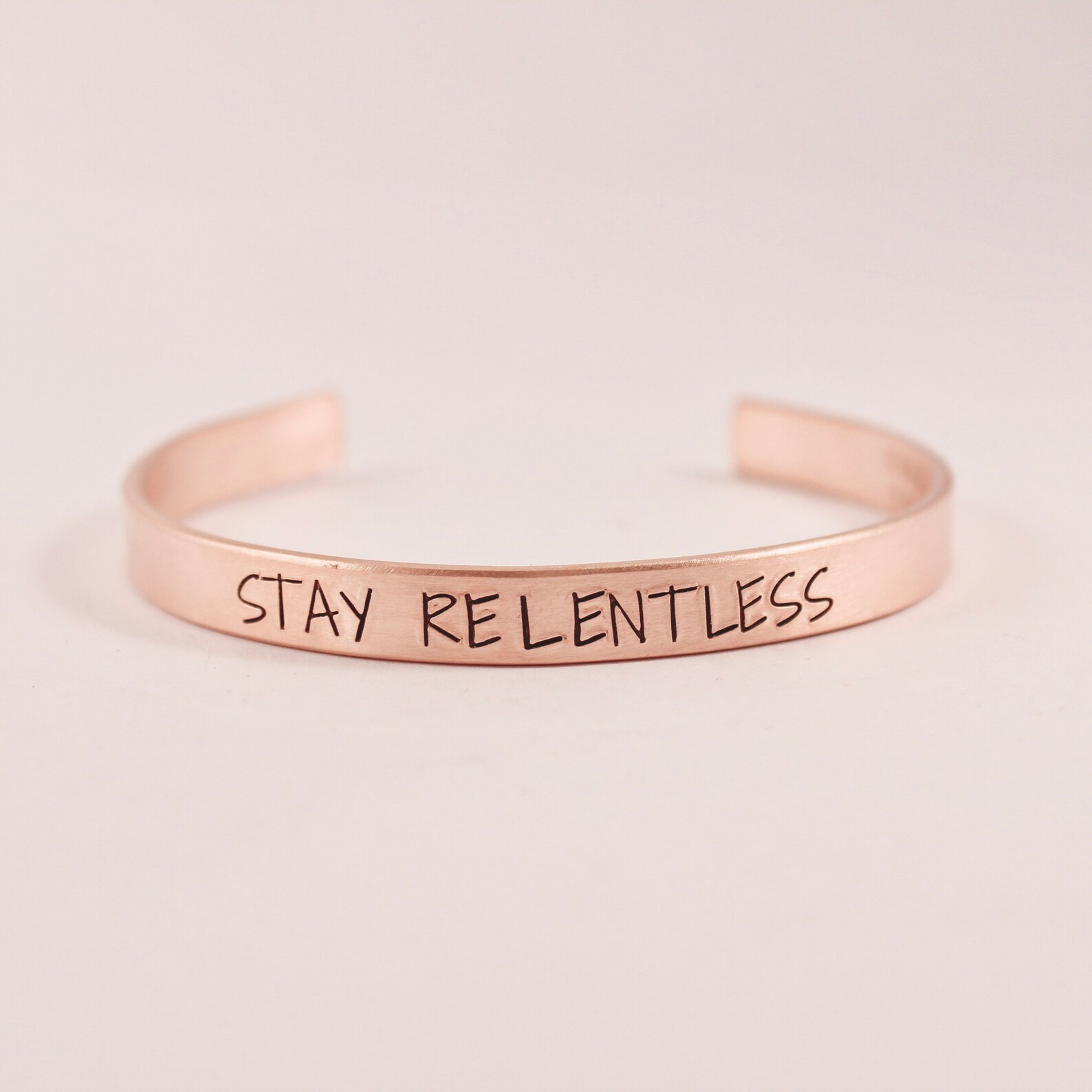STAY RELENTLESS Cuff Bracelet Pure Aluminum Copper Brass - Etsy