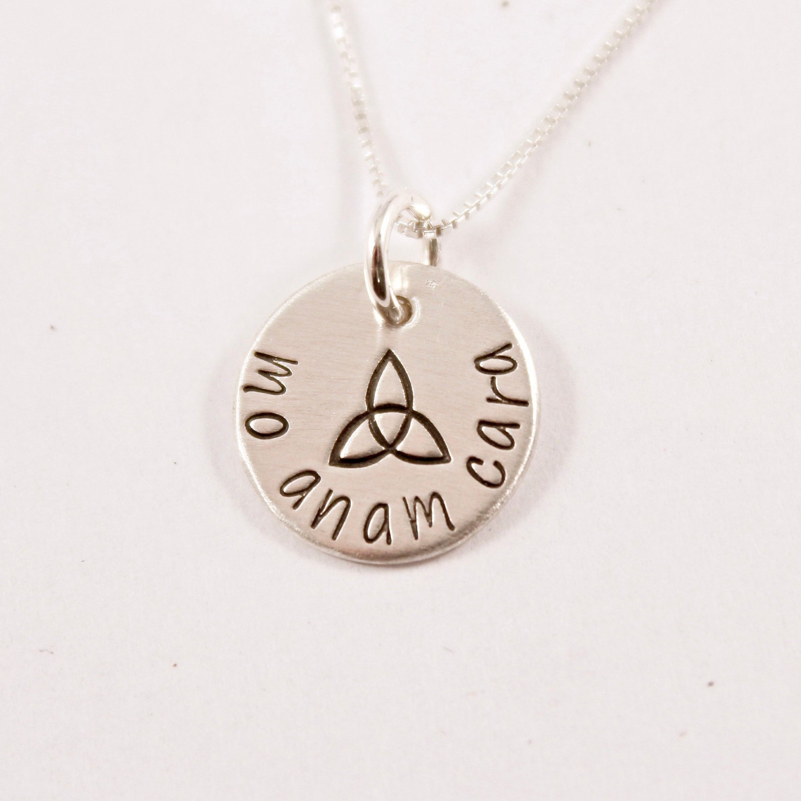 Mo Anam Cara - Irish / Gaelic Hand Stamped Sterling Silver Necklace - Etsy