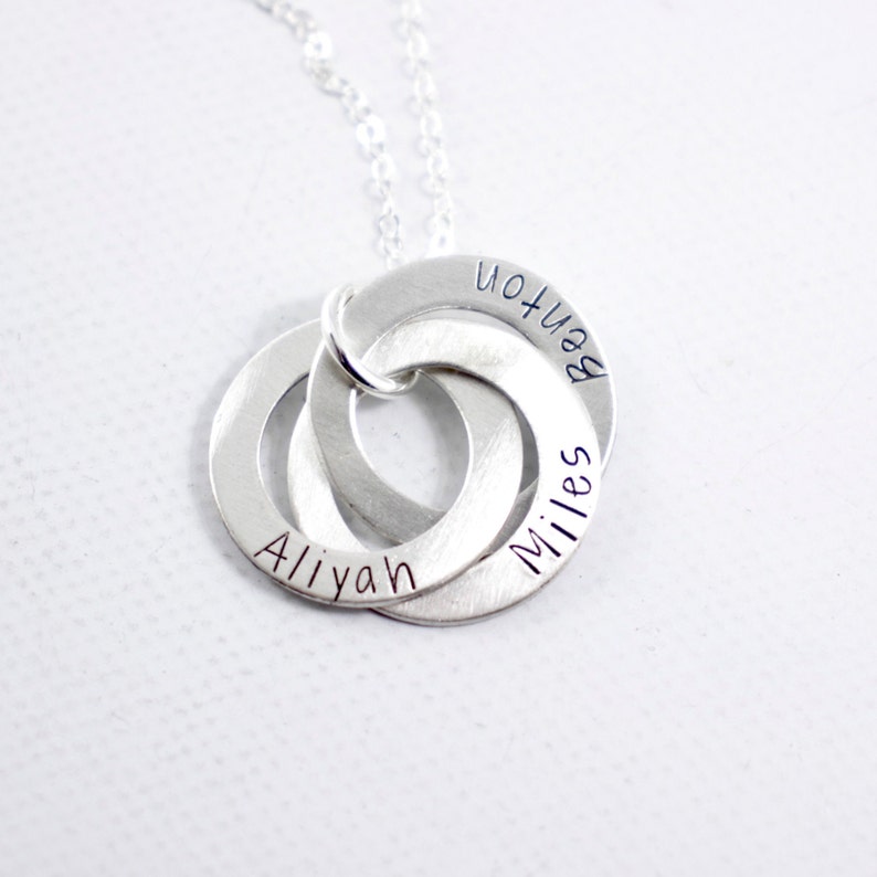 Three Ring Russian Ring Necklace Interlocking Ring Necklace - Etsy