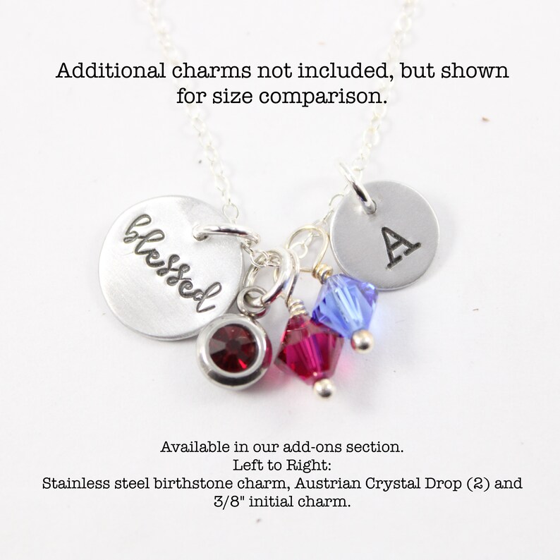Blessed Sterling Silver Necklace - Blessed Charm - Blessed Necklace ...