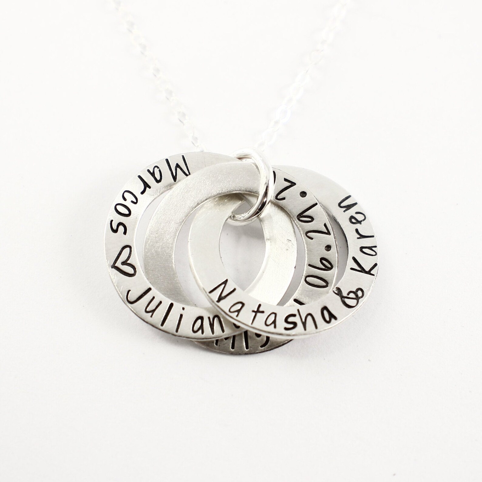 Three Ring Russian Ring Necklace Interlocking Ring Necklace - Etsy