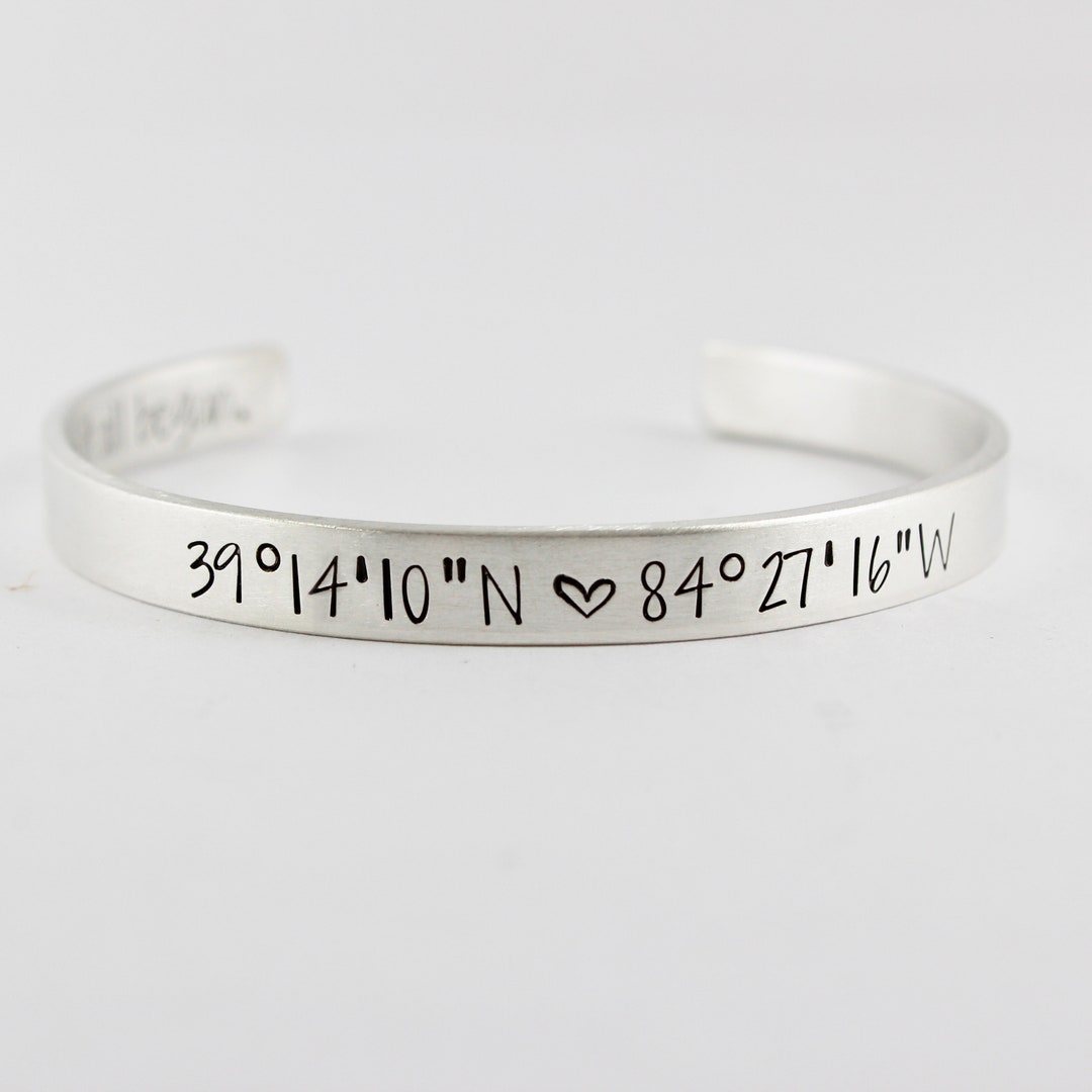 Custom Coordinate Bracelet - GPS Location - Coordinate Jewelry - Etsy