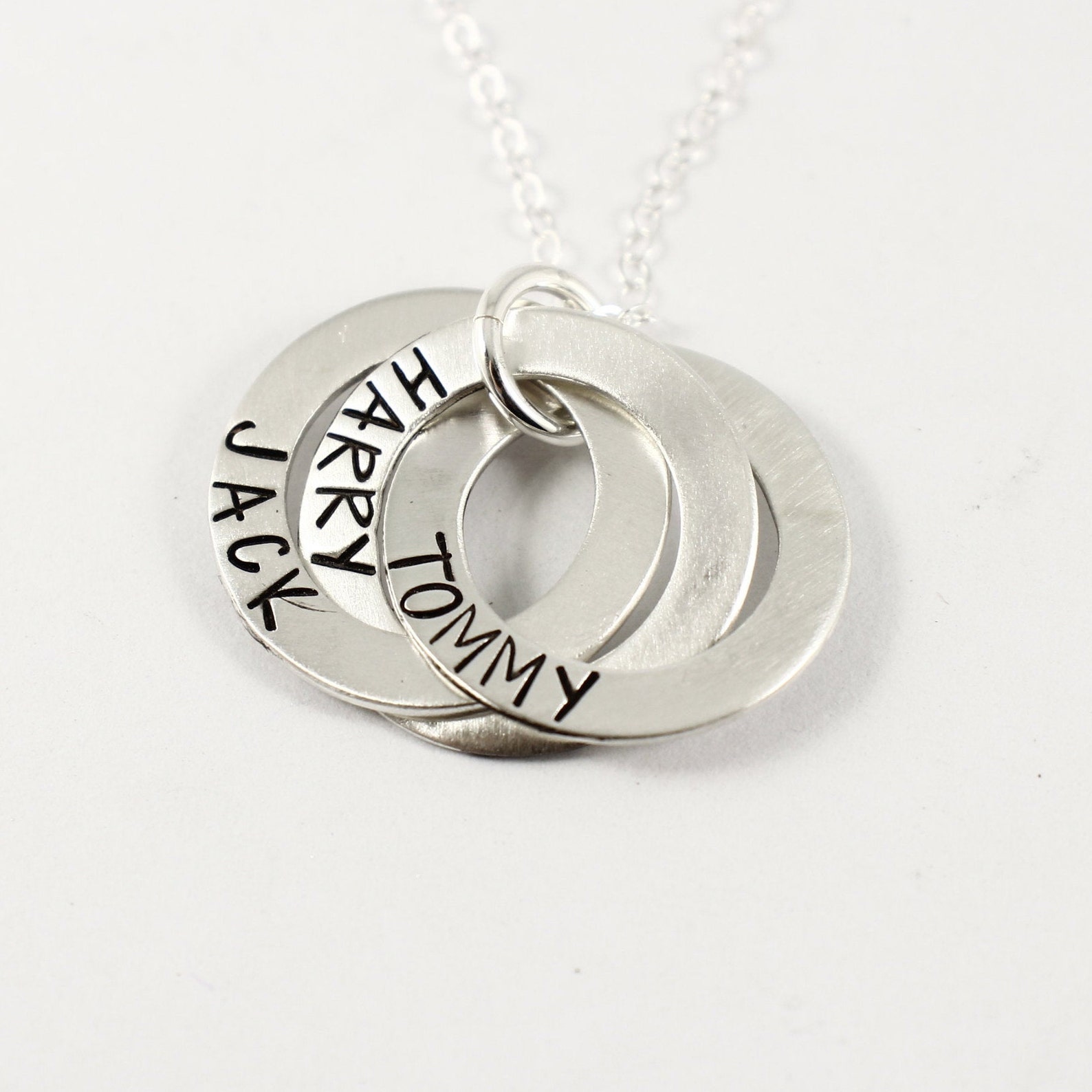 Three Ring Russian Ring Necklace Interlocking Ring Necklace - Etsy