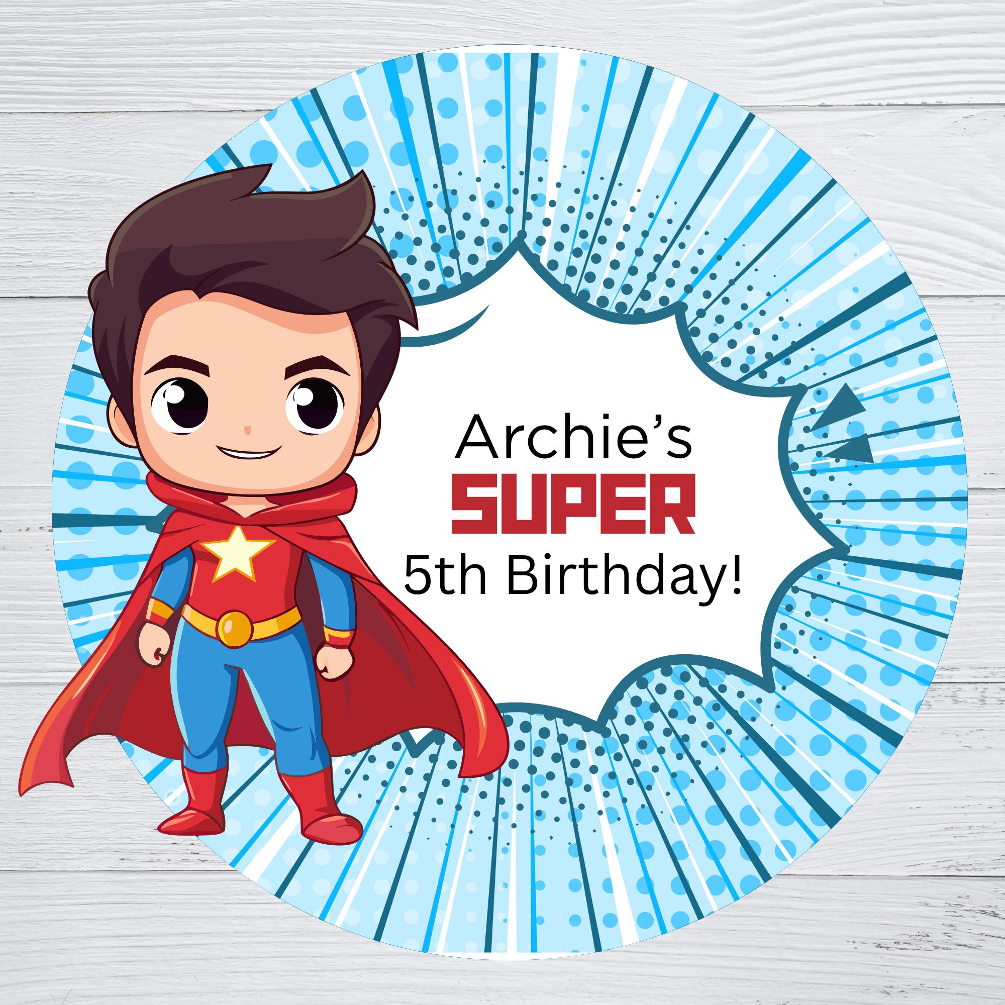 Personalized Superhero Birthday Stickers | Party Favor Labels - Etsy