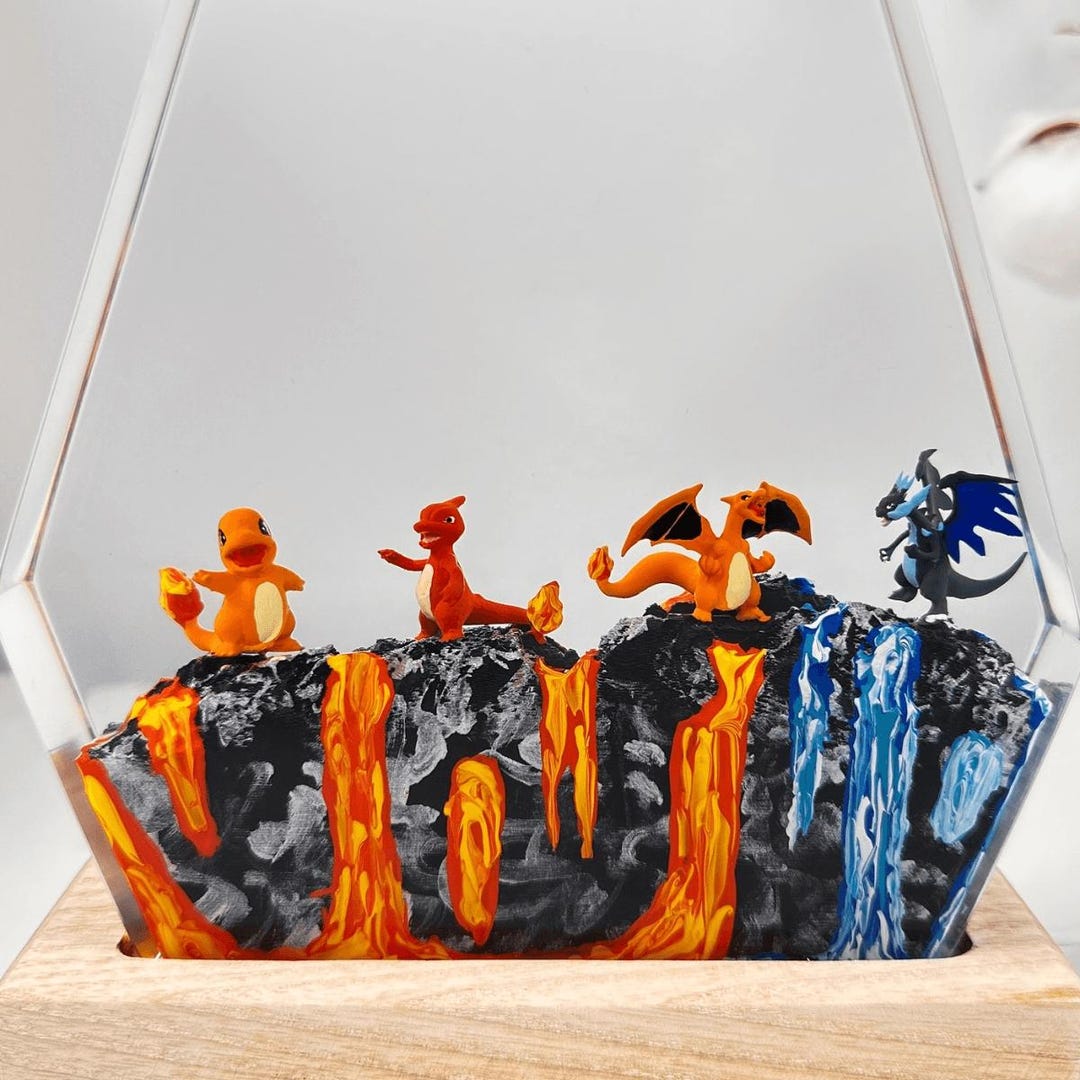 Pokemon Charmander Evolutions Resin Lamp - Etsy