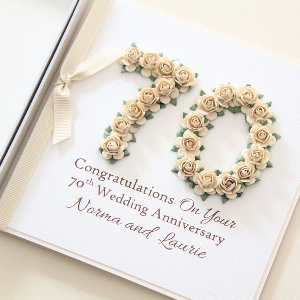 70th Wedding Anniversary Card Etsy Australia