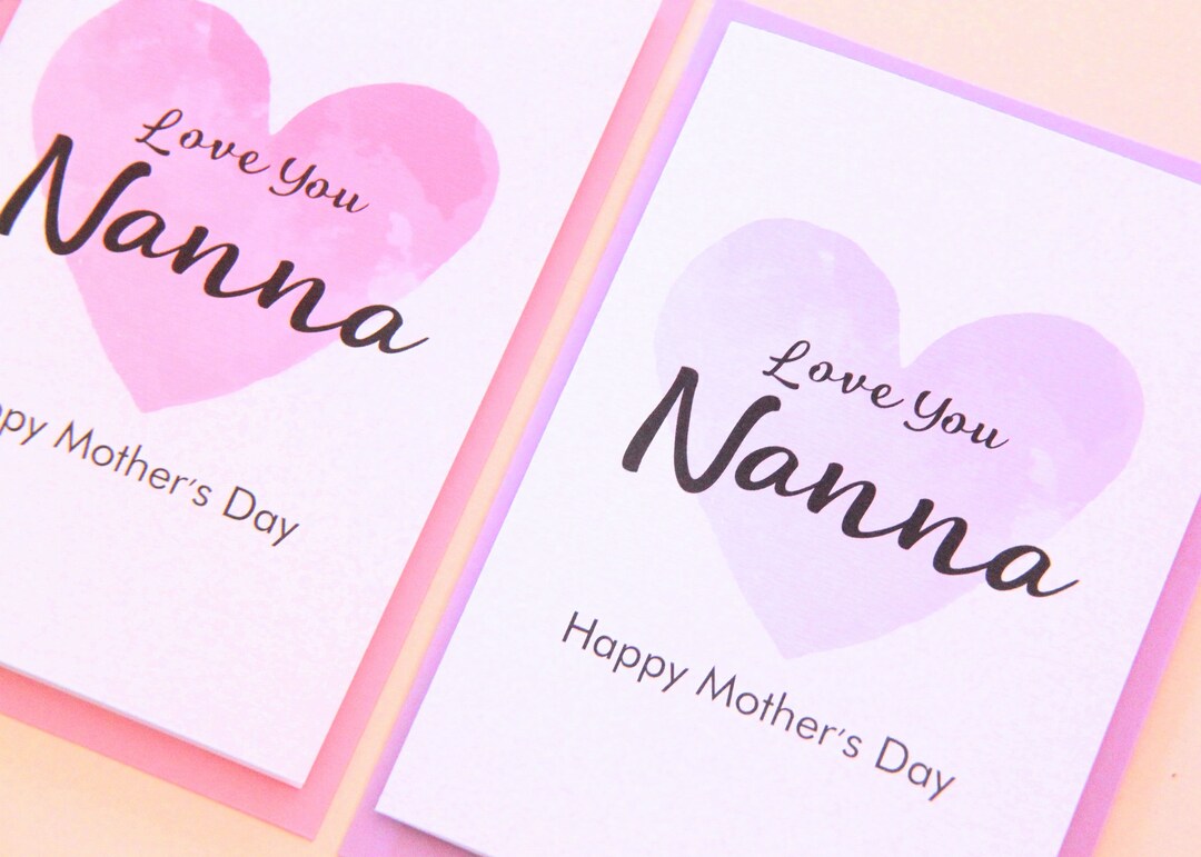 Nanna Mother's Day Card. Nanna Card. Mother's Day Gift. Happy Mother's ...