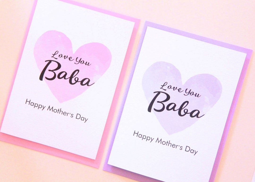 Baba Mother's Day Card. Baba Card. Mother's Day Gift. Happy Mother's ...
