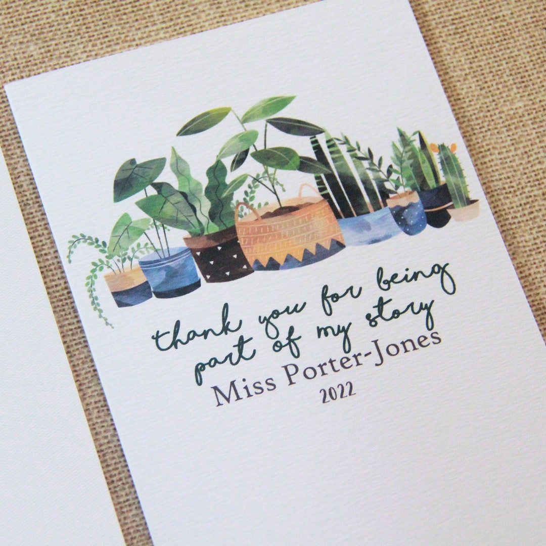 Thank You Being Part of My Story, Personalised Teacher Card, Teacher ...