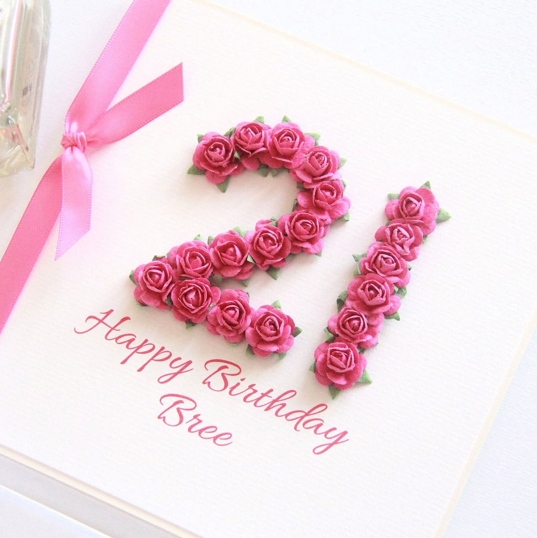 21st Birthday Card. 9 Colours. Personalised 21st Birthday Card. 21st ...