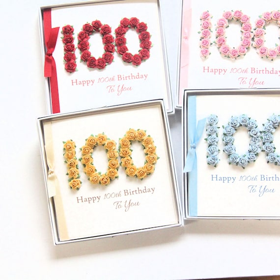 100th Personalised Birthday Card Custom Made 100 Birthday - Etsy